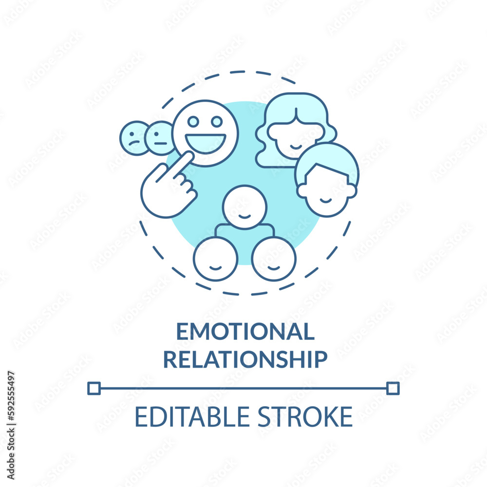 Emotional relationship blue concept icon. Attachments. Genograms ...