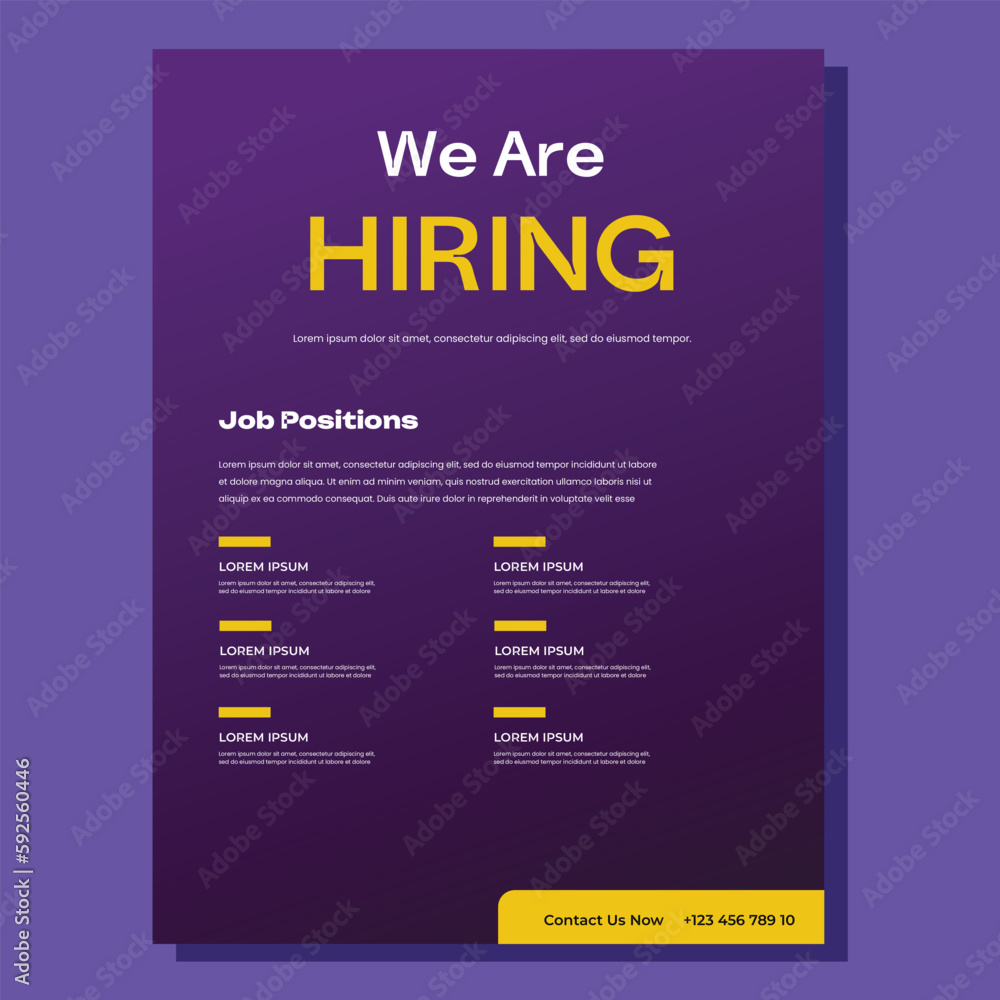 We are hiring flyer design template bundle. Hiring employee poster ...