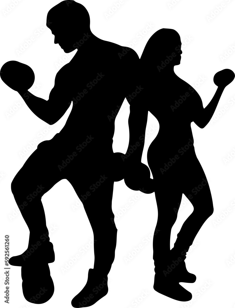 Fitness Silhouette Couple