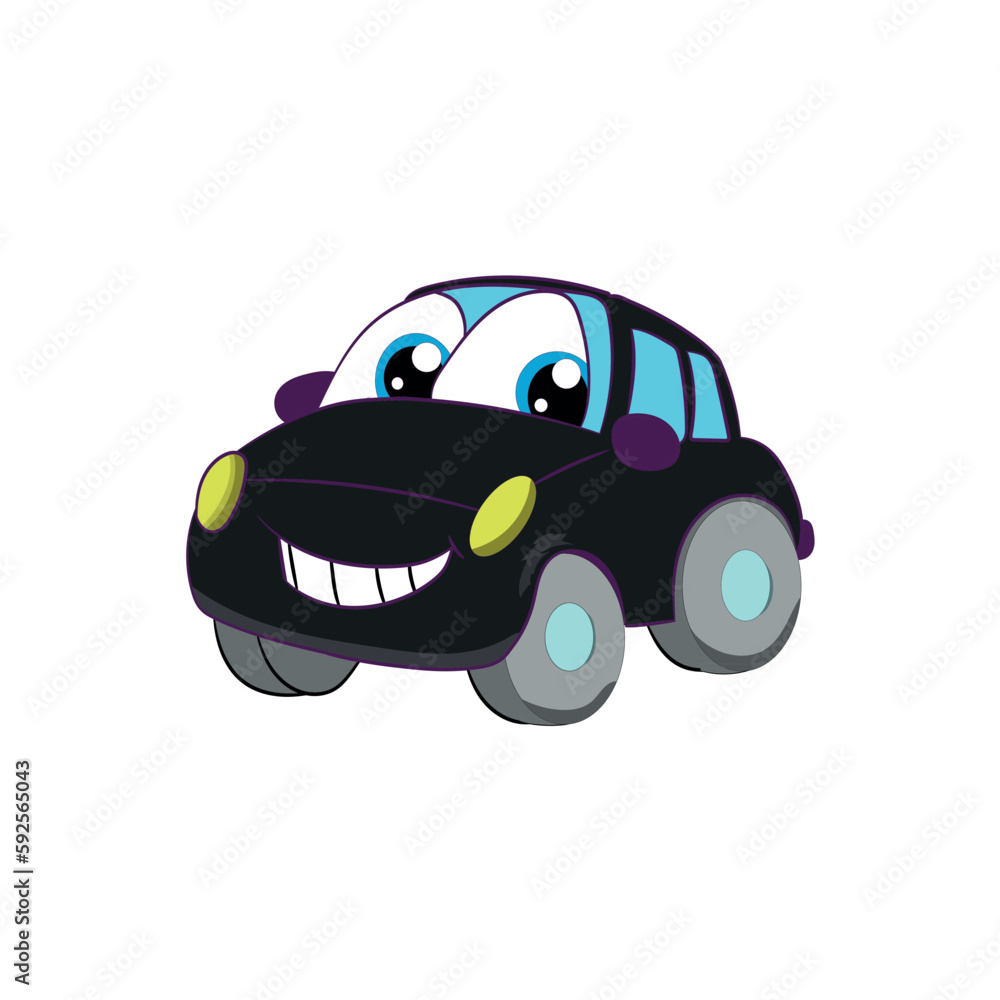 black car cartoon isolated on white background. Stock Vector | Adobe Stock