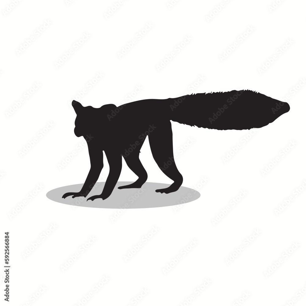 Aye Aye silhouettes and icons. Black flat color simple elegant Aye Aye ...