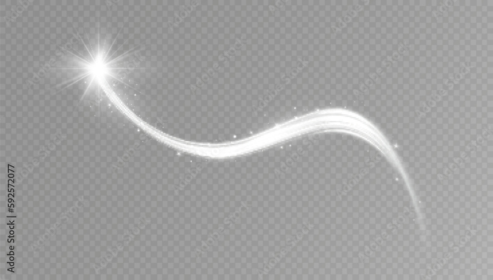 Glowing shiny, round, curved lines. Light effect. Swirl effect. Lines ...