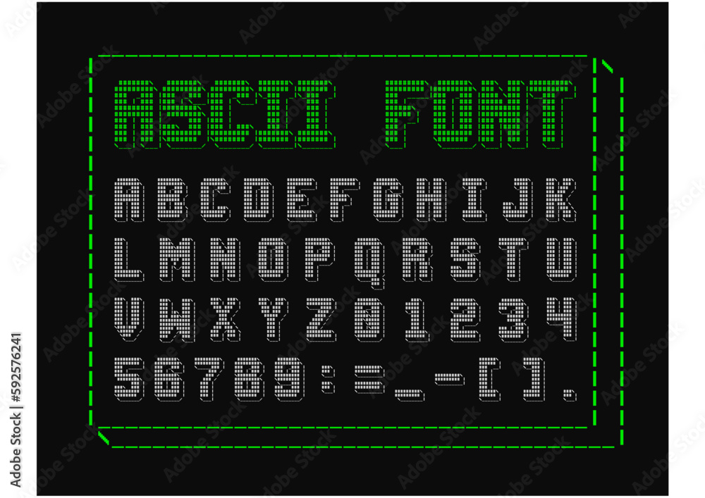 Vector ASCII (merican Standard Code for Information Interchange) style ...