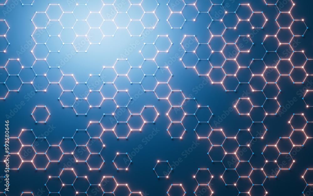 Hexagonal structure background, 3d rendering. Stock Illustration ...