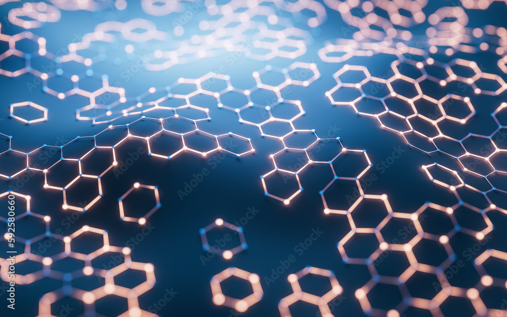 Hexagonal structure background, 3d rendering. Stock Illustration ...