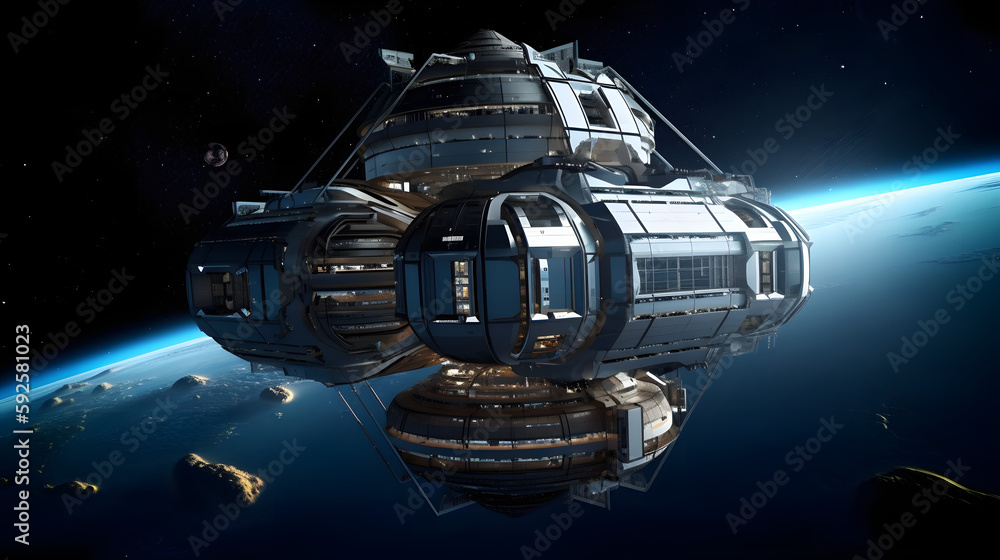 a space station which is also a luxury futuristic hotel for space ...