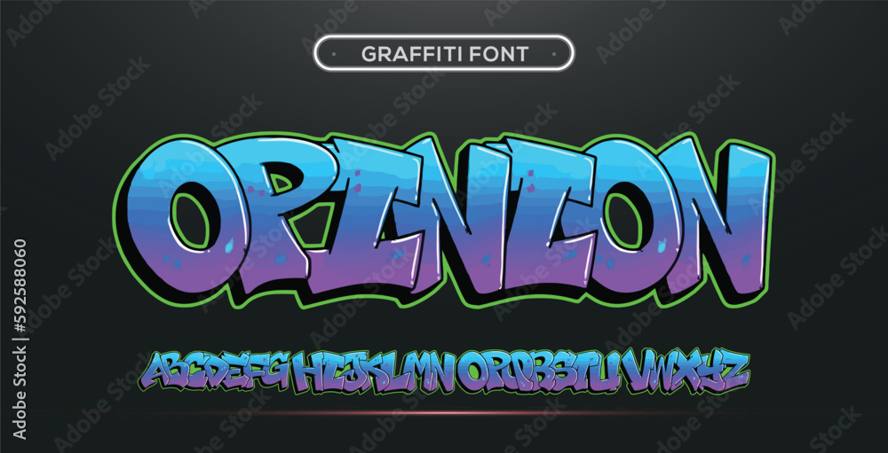 OPINION Graffiti font text effect, spray and street text style Stock ...