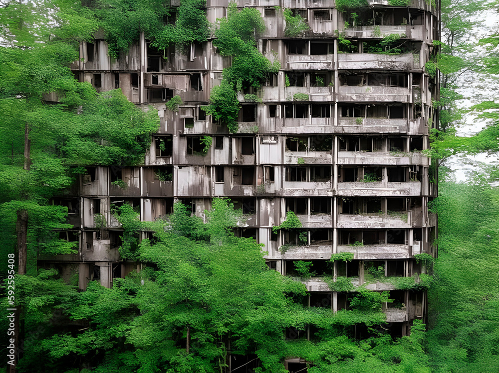 abandoned high-rise buildings in the forest, life after the ...