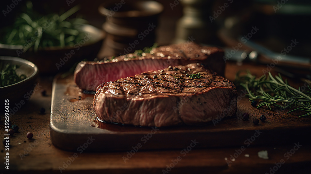 Ilustrace „Steak Cinematic Color Grading Portrait Photography With ...