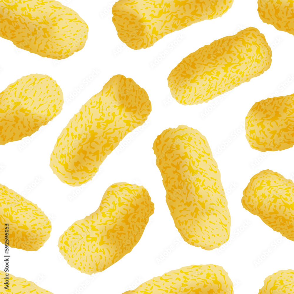Sweet corn sticks, seamless pattern on white background. Realistic ...