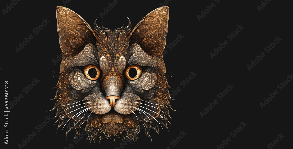 Hipster animal realistic and polygonal cat face. Triangle animal ...
