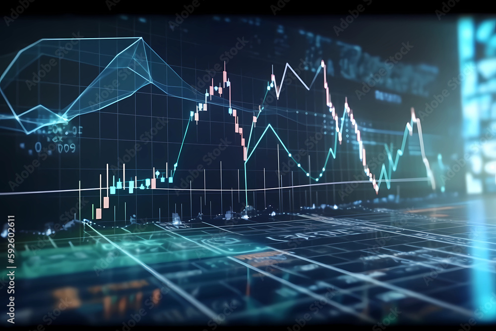 Stock market graph on screen. Generative AI Stock Illustration | Adobe ...