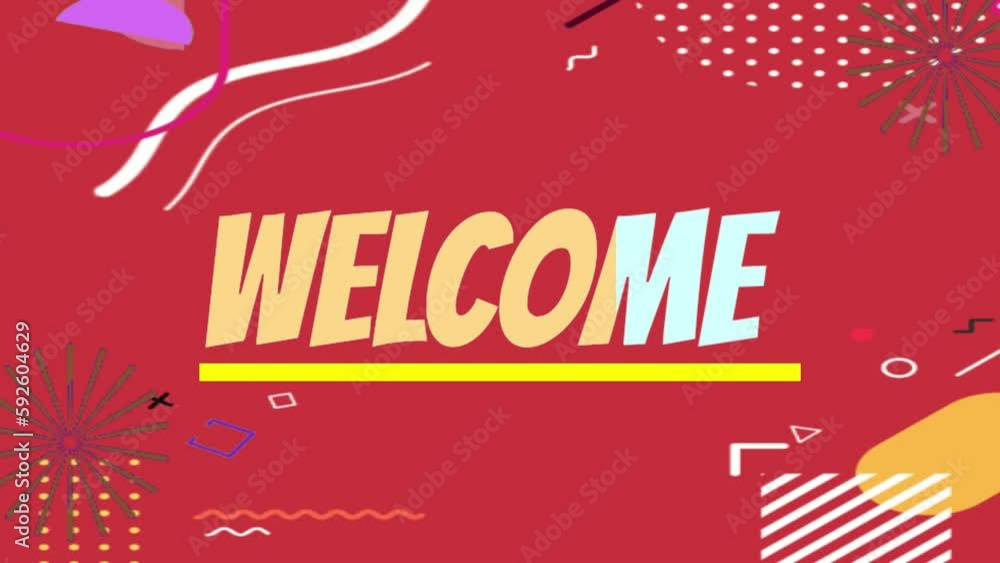 welcome caption footage, with a cool and modern background, suitable ...