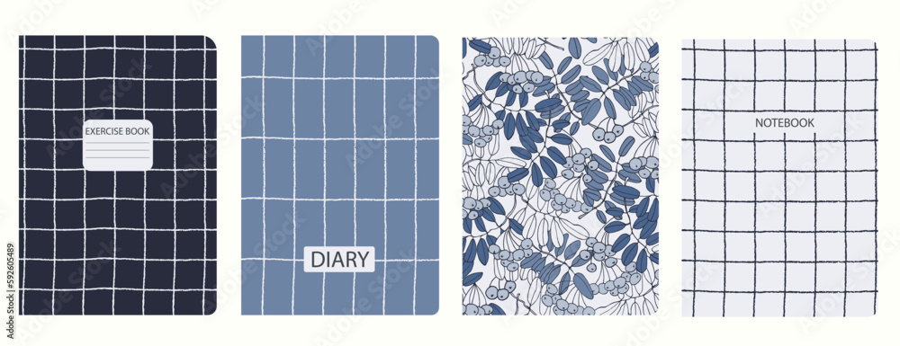 Cover page templates based on patterns with hand drawn rowanberry ...