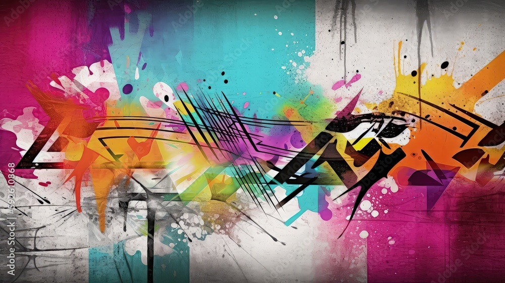 Abstract graffiti background featuring intricate designs and bold ...