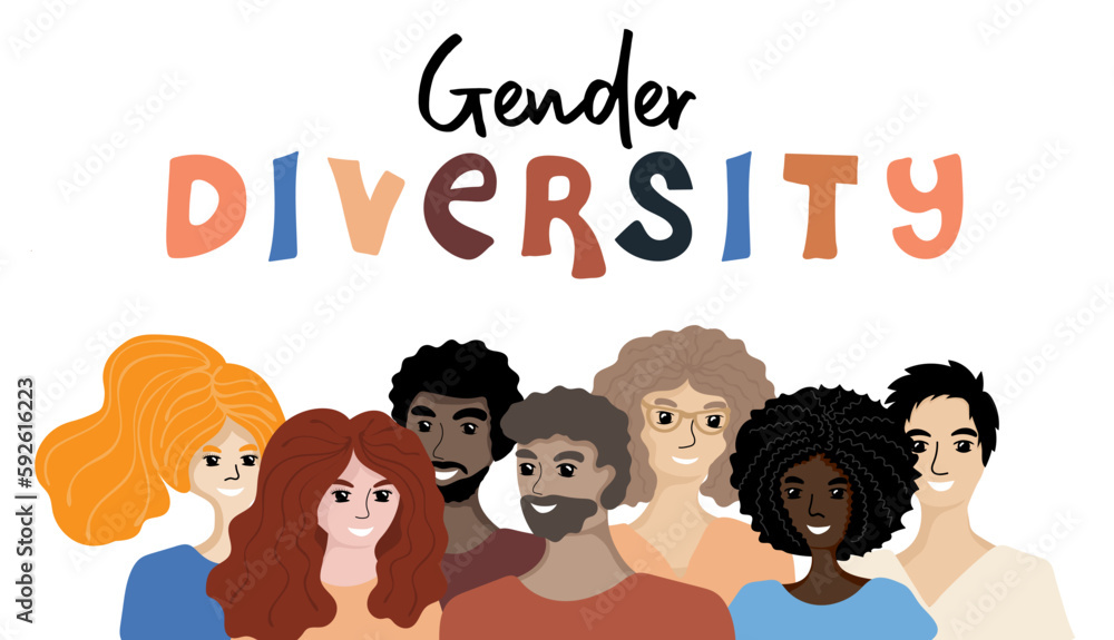 Gender diversity. Group of gender diversity people multi ethnic race ...