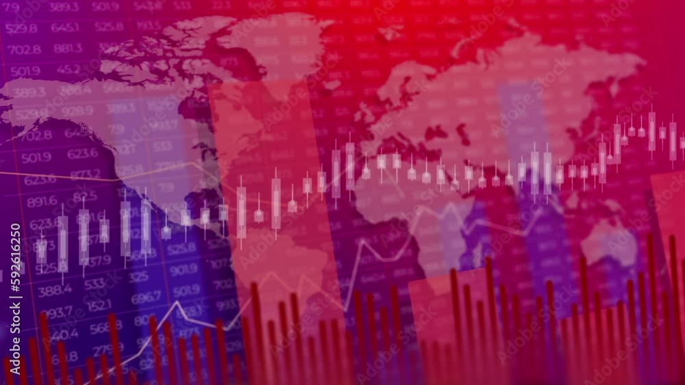 Digital financial chart of investment trends. Color stock 3D graphics ...