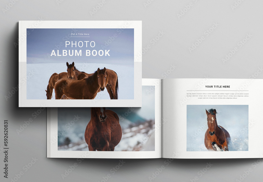 Photo Album Book Template Landscape Stock Template | Adobe Stock