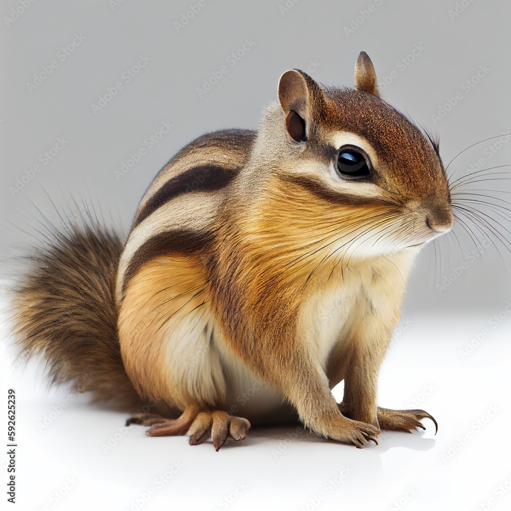 Chipmunk on isolated white background Generative AI Stock Illustration ...