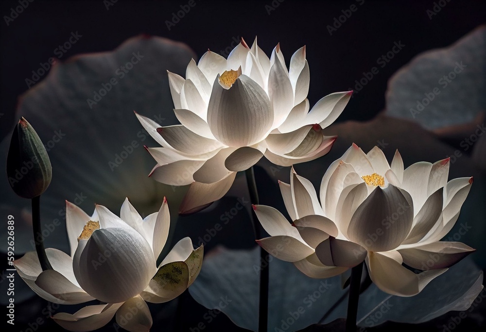 Pure white lotus flowers and lovely white lotus flowers can be seen in ...