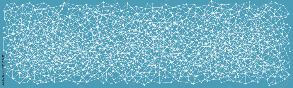 Organizational neural network texture with a blue background and white ...