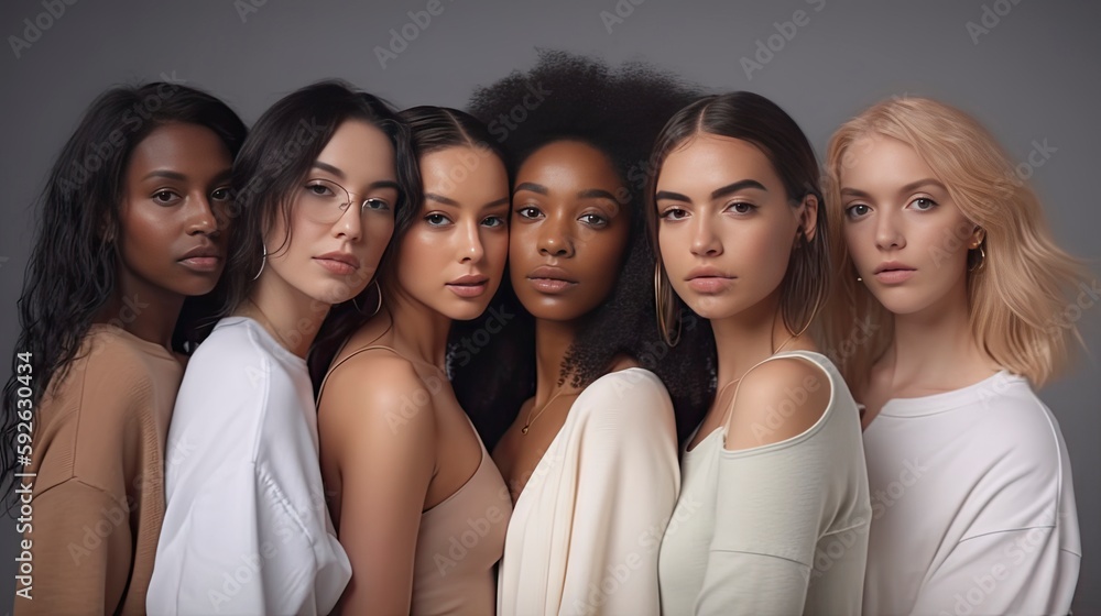 women of different ethnicities posing at camera, enjoy being as they ...