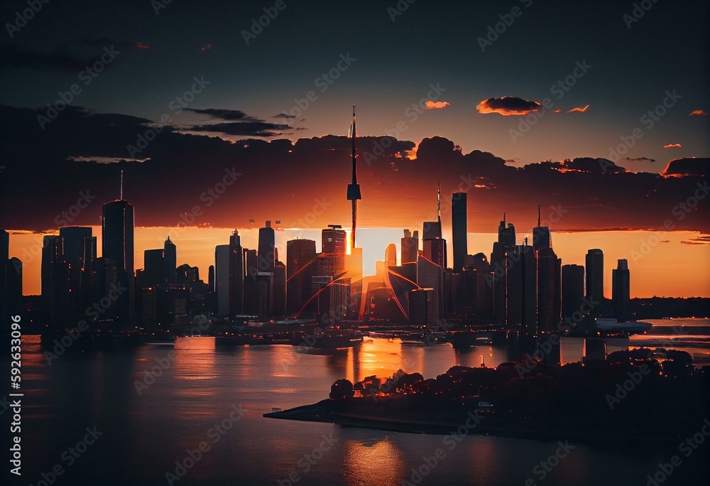 Timelapse of Toronto sunrise from the Sheldon Lookout with the downtown ...