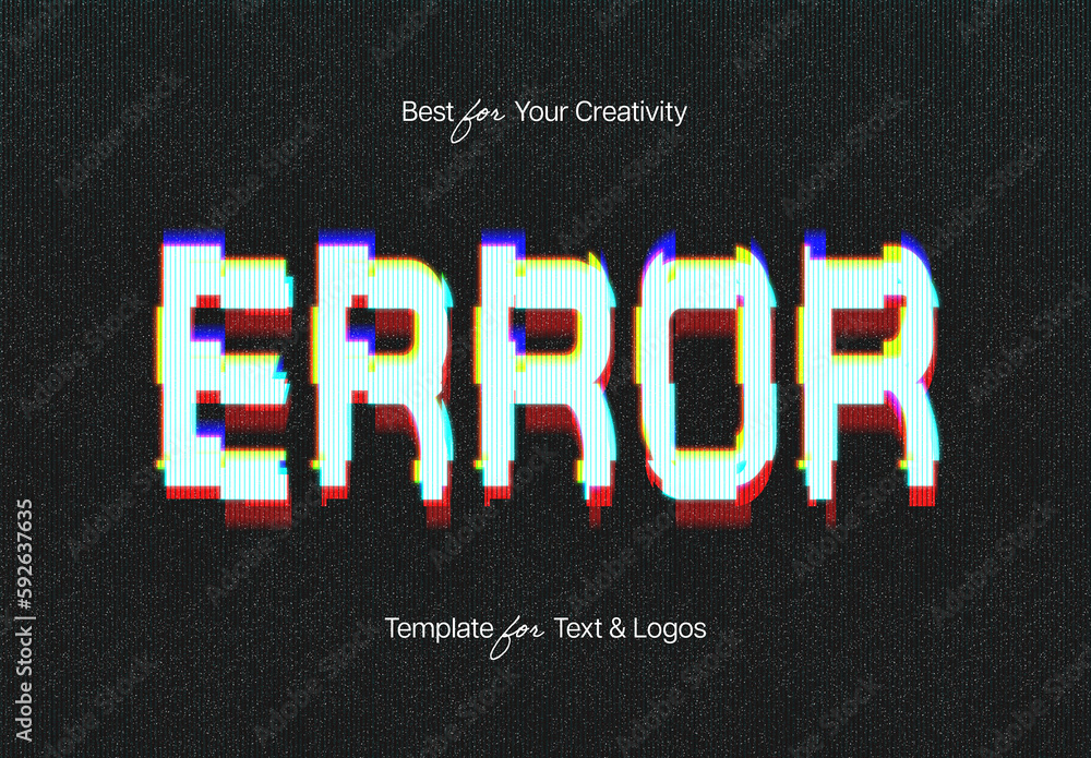 VHS Text Effect Mockup Stock Template | Adobe Stock