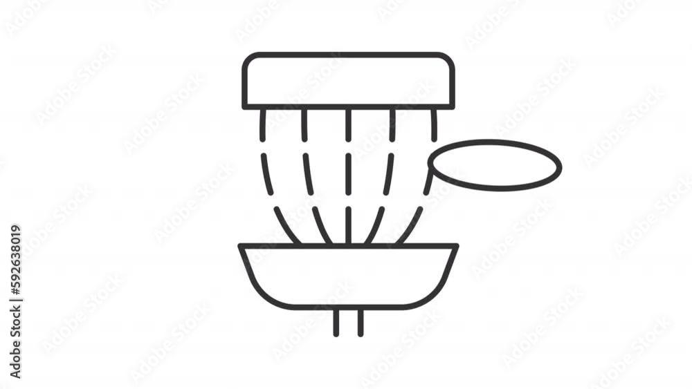Disk golf linear animation. Throwing disk to target. Outdoor activity ...