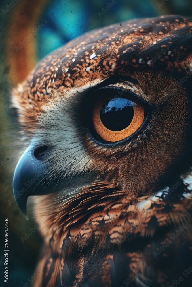 Owl's eye extreme close-up, macro photo, Eye of the Short-eared Owl ...