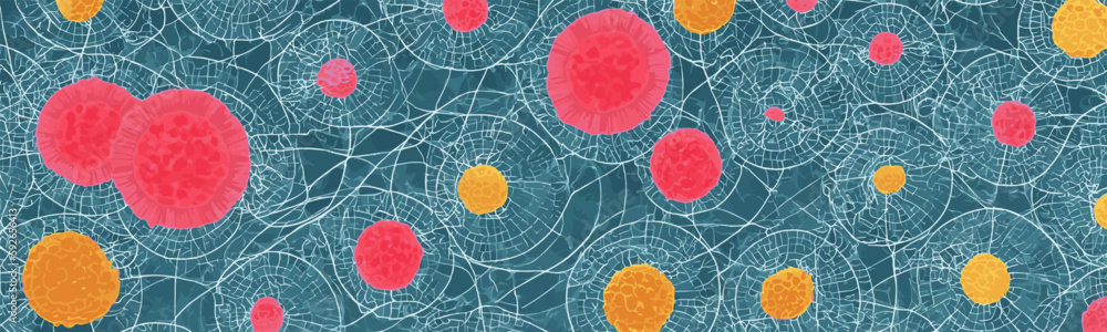 The cancer cells vector texture is a powerful illustration for medical ...