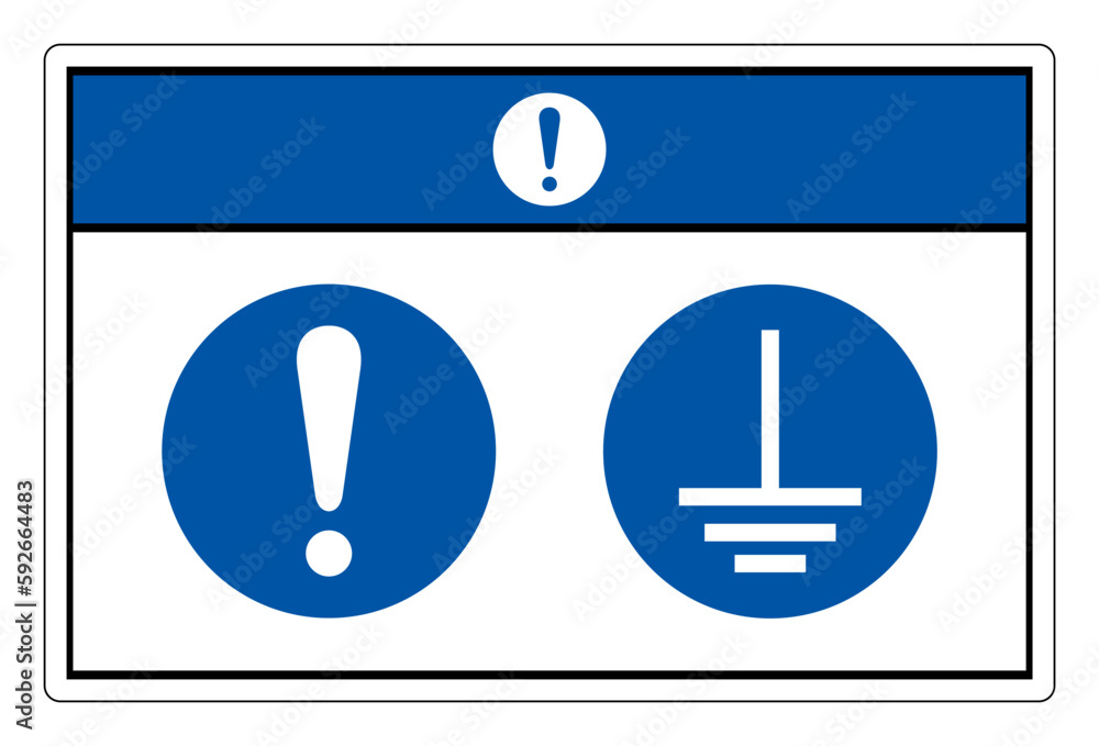 Notice Connect An Earth Terminal To The Ground Symbol Sign,Vector ...