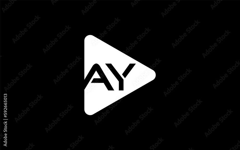 Play button icon and play button logo symbol with icon letter Stock ...