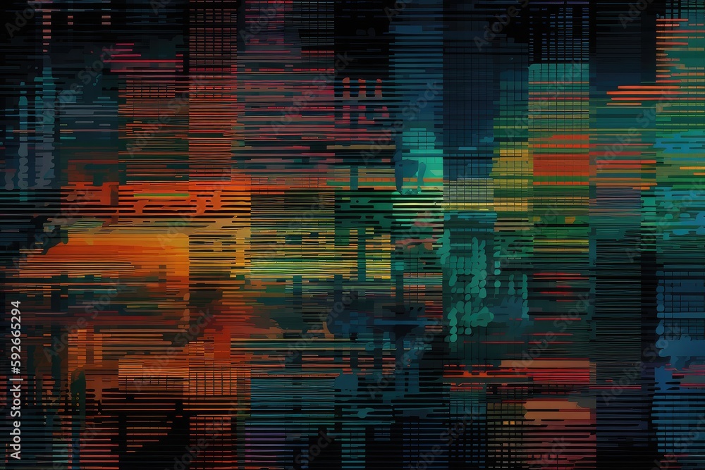 Glitched Out: Test Screen Visual Distortion Generative AI 3 Stock ...