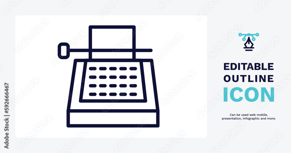 typewriter icon. Thin line typewriter icon from electronic device and ...
