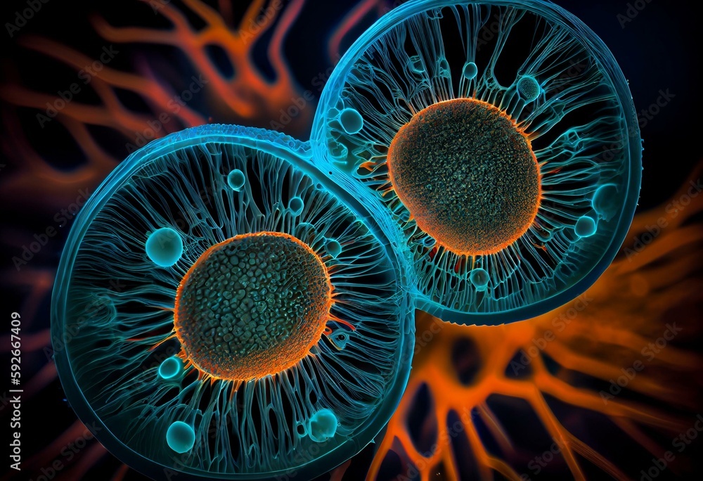 Fibroblast cells. Confocal light micrograph of mammalian fibroblast ...