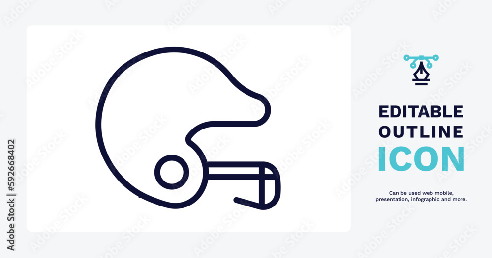 baseball helmet icon. Thin line baseball helmet icon from sport and ...