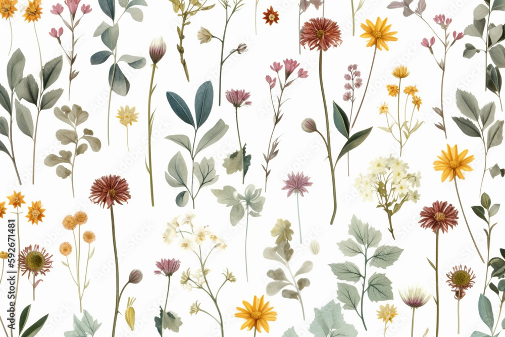 Minimalist Flower Design with Boho, Water Color Line Art flower ...