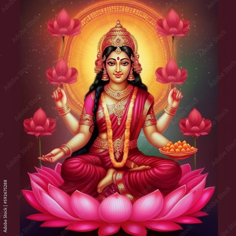 maha lakshmi images download mah laxmi goddess on lotus images ...