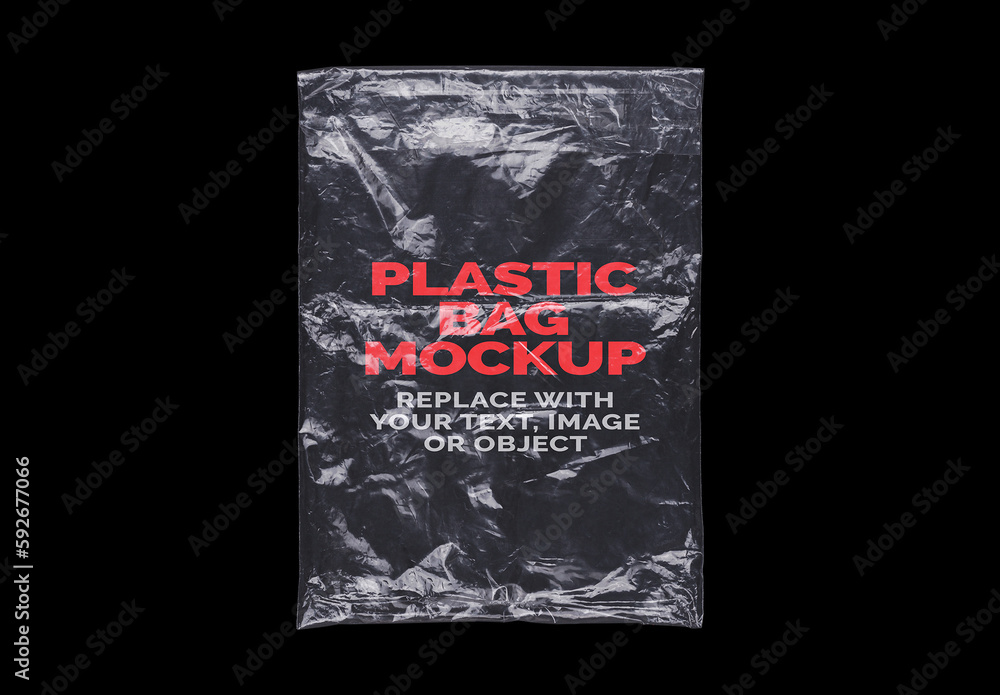 Plastic Bag Transparent Case Texture Effect Mockup Template Stock ...