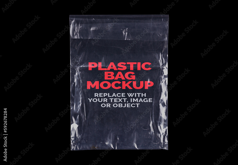 Plastic Bag Transparent Case Texture Effect Mockup Template Stock ...