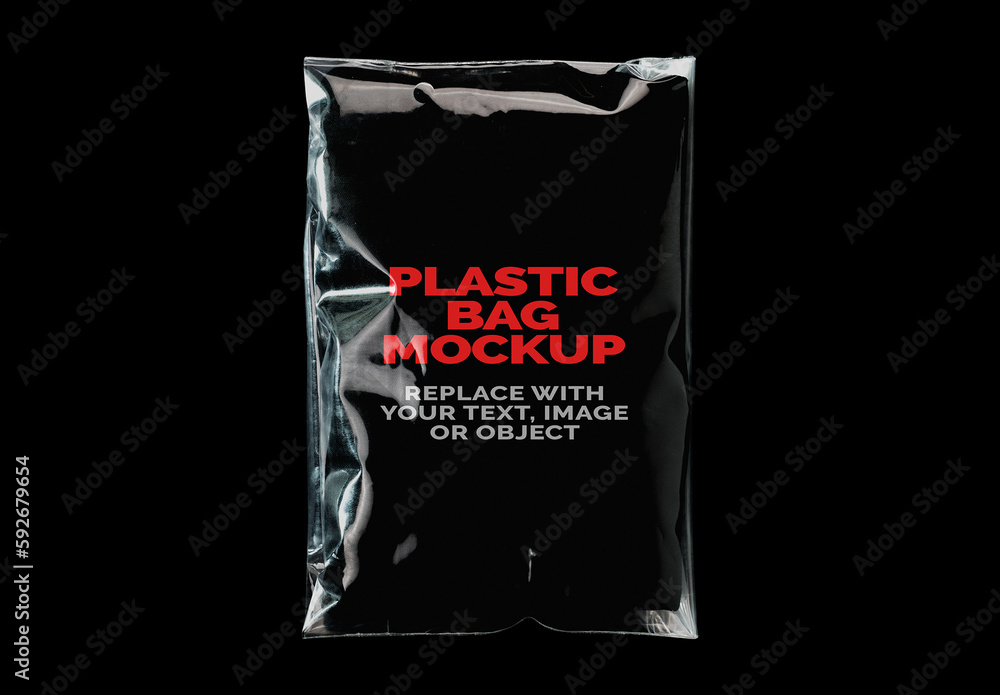Plastic Bag Transparent Case Texture Effect Mockup Template Stock ...