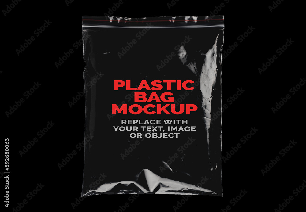Plastic Bag Transparent Case Texture Effect Mockup Template Stock ...