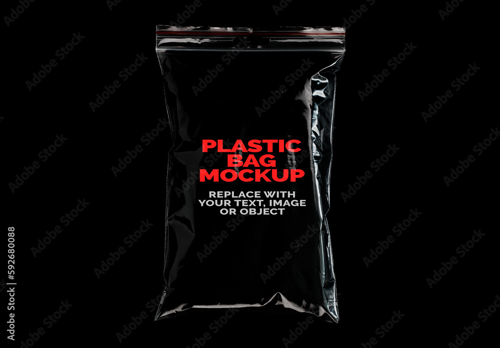 Plastic Bag Transparent Case Texture Effect Mockup Template Stock ...