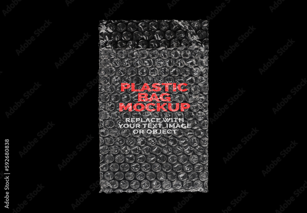 Plastic Bag Transparent Case Texture Effect Mockup Template Stock ...