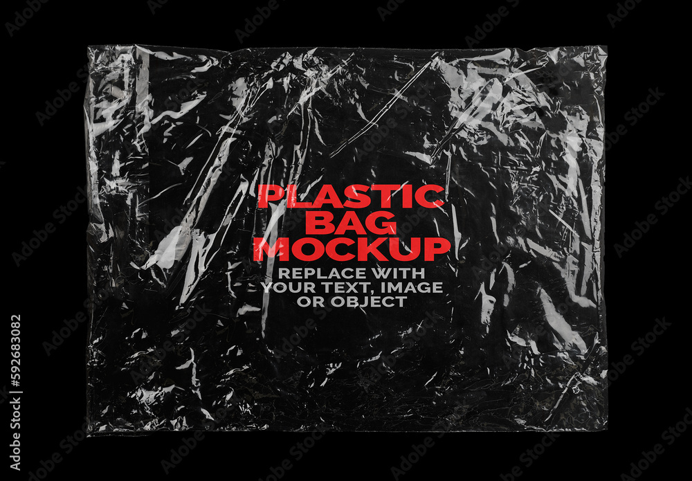 Plastic Bag Transparent Case Texture Effect Mockup Template Stock ...