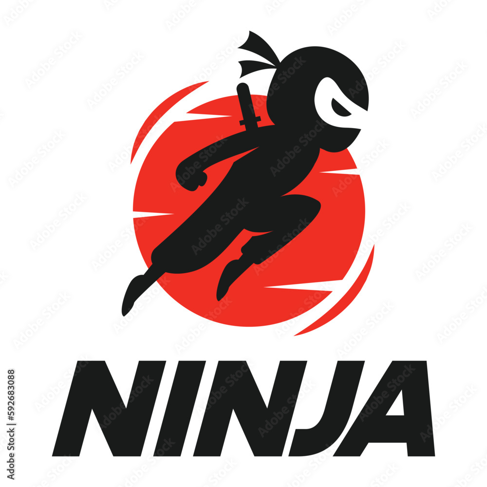 Modern vector flat design simple minimalist logo template of jumping ...