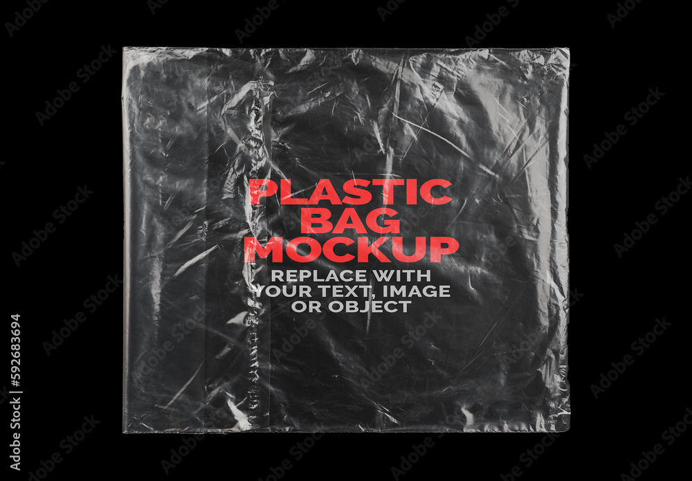 Plastic Bag Transparent Case Texture Effect Mockup Template Stock ...