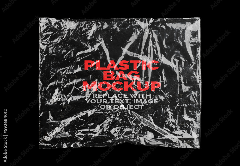 Plastic Bag Transparent Case Texture Effect Mockup Template Stock ...