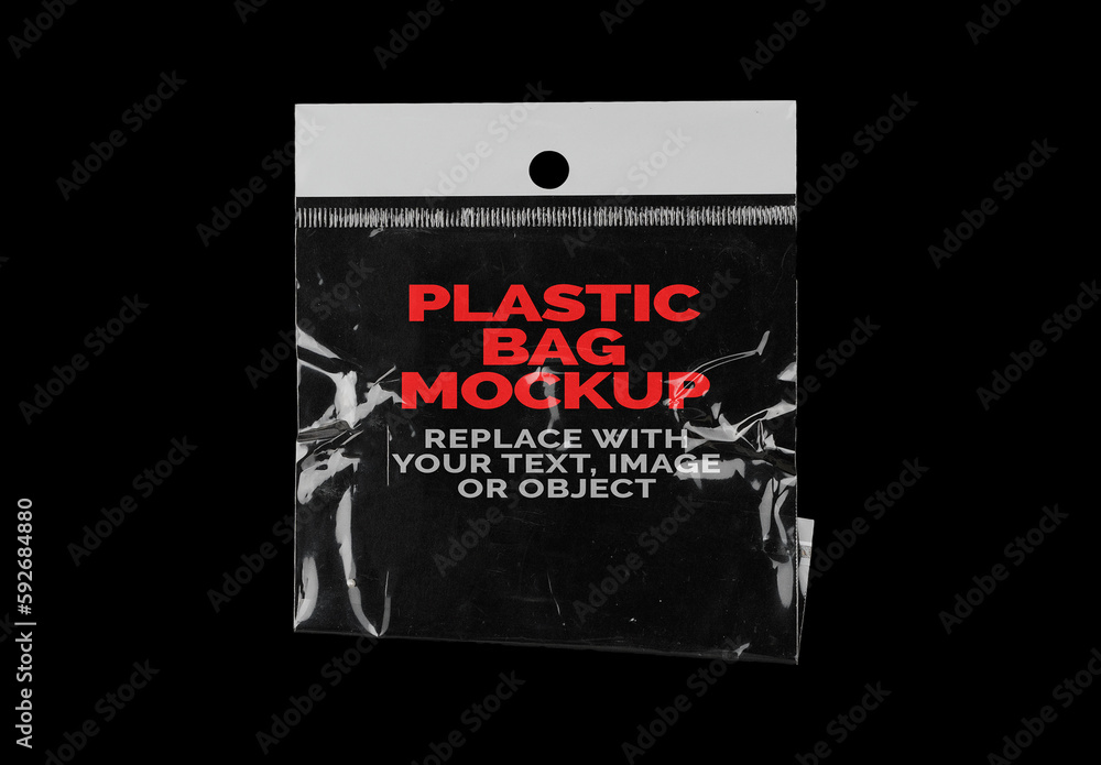 Plastic Bag Transparent Case Texture Effect Mockup Template Stock ...